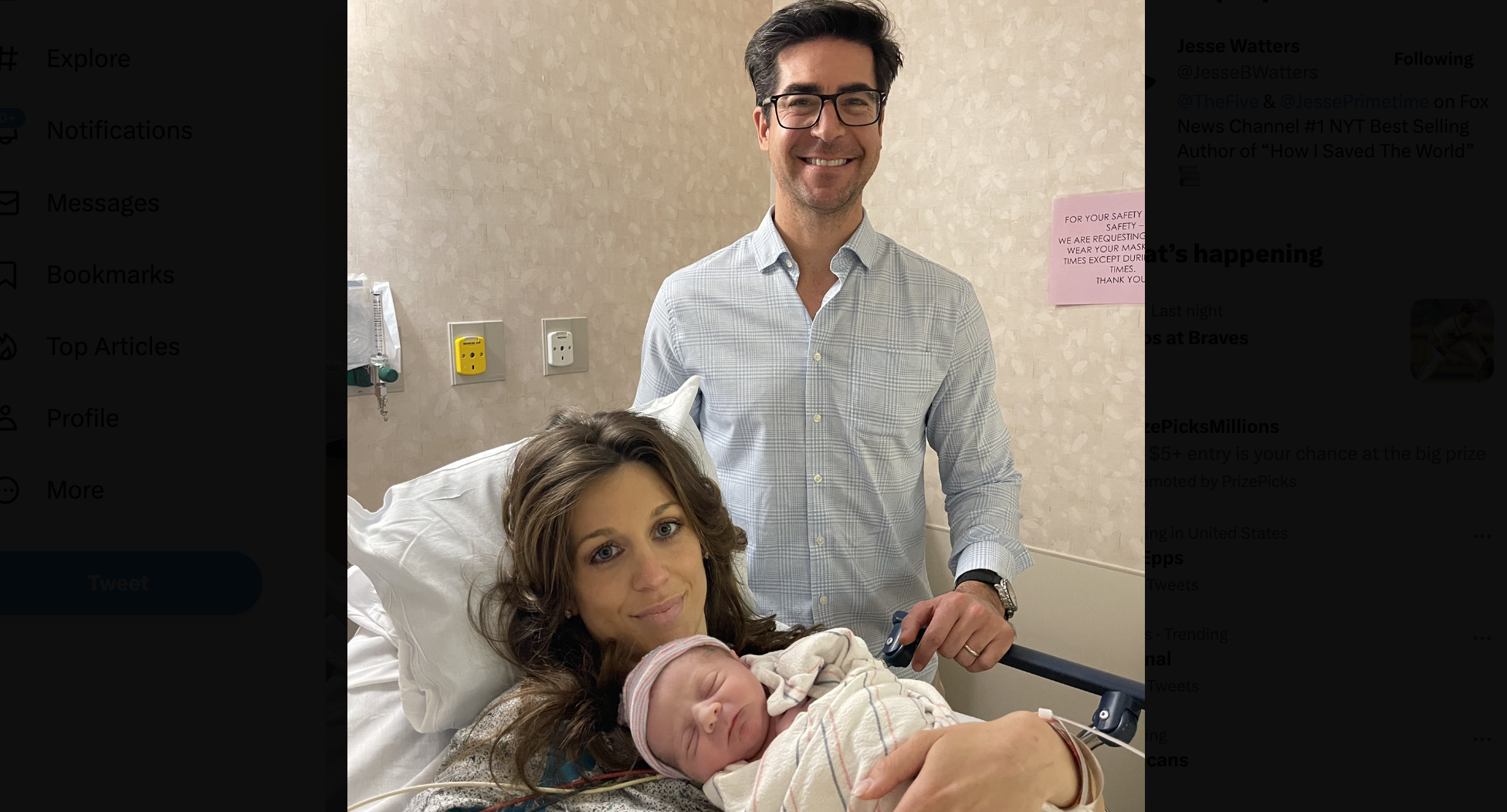Fox News Host Jesse Watters Welcomes Newborn Daughter "Gigi" To The World