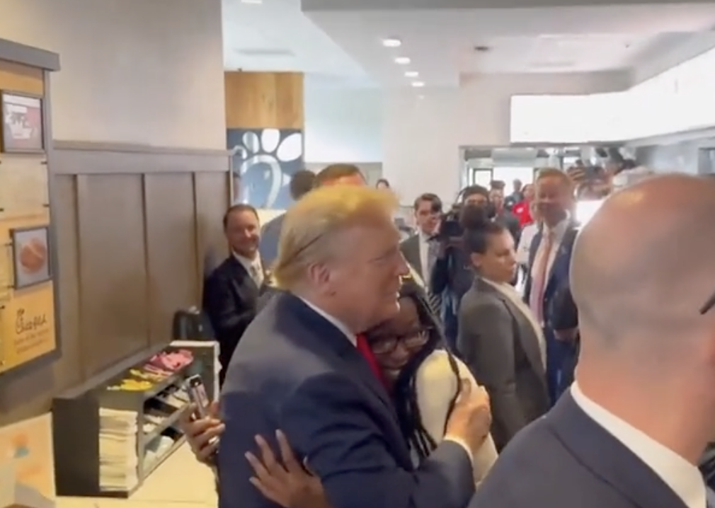 WATCH: Trump Supporter Who Hugged Him At Atlanta Chick-fil-A Says Media ...