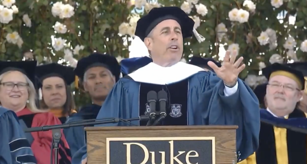 WATCH: Jerry Seinfeld Roasts Harvard During Duke Commencement Speech - The American Tribune.com