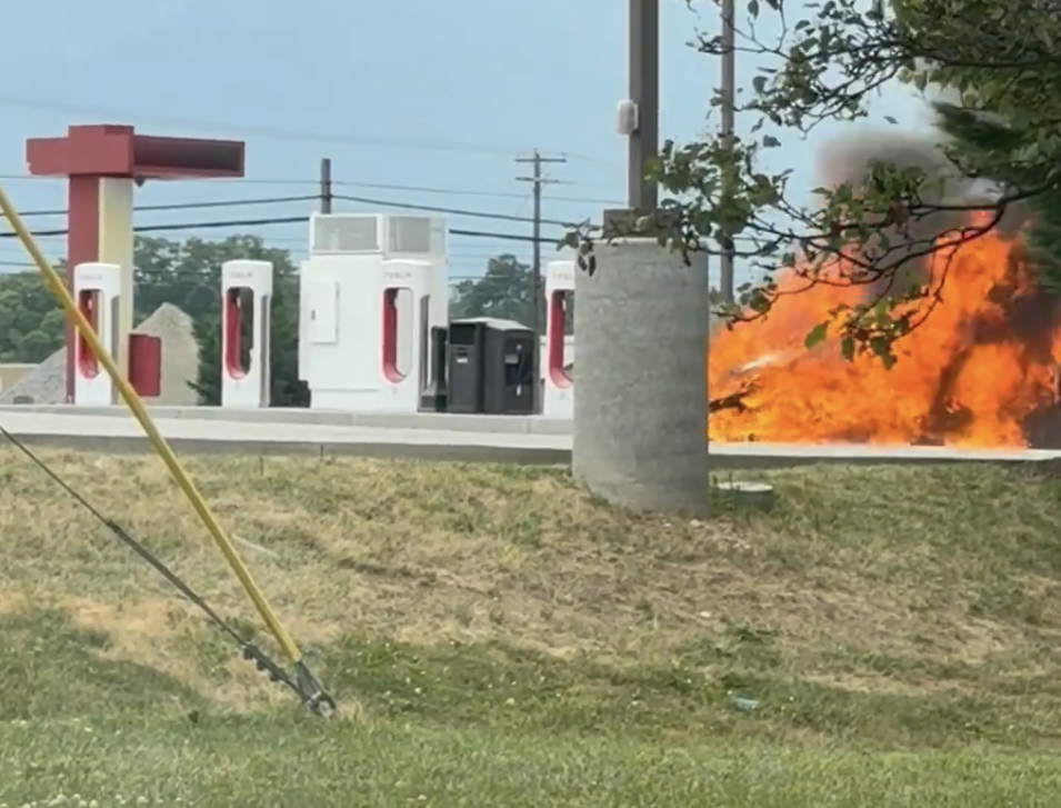 WATCH: Tesla EV Erupts In Flames At Pennsylvania Charging Station - The ...