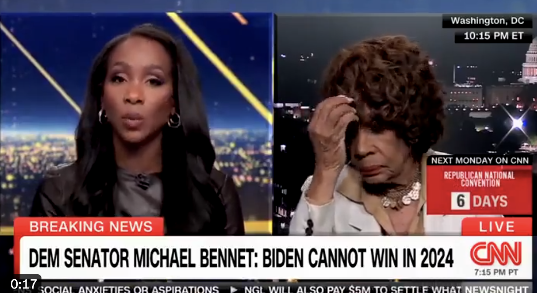 WATCH: Maxine Waters Has 26-Second-Long Wig-Induced Malfunction On CNN ...