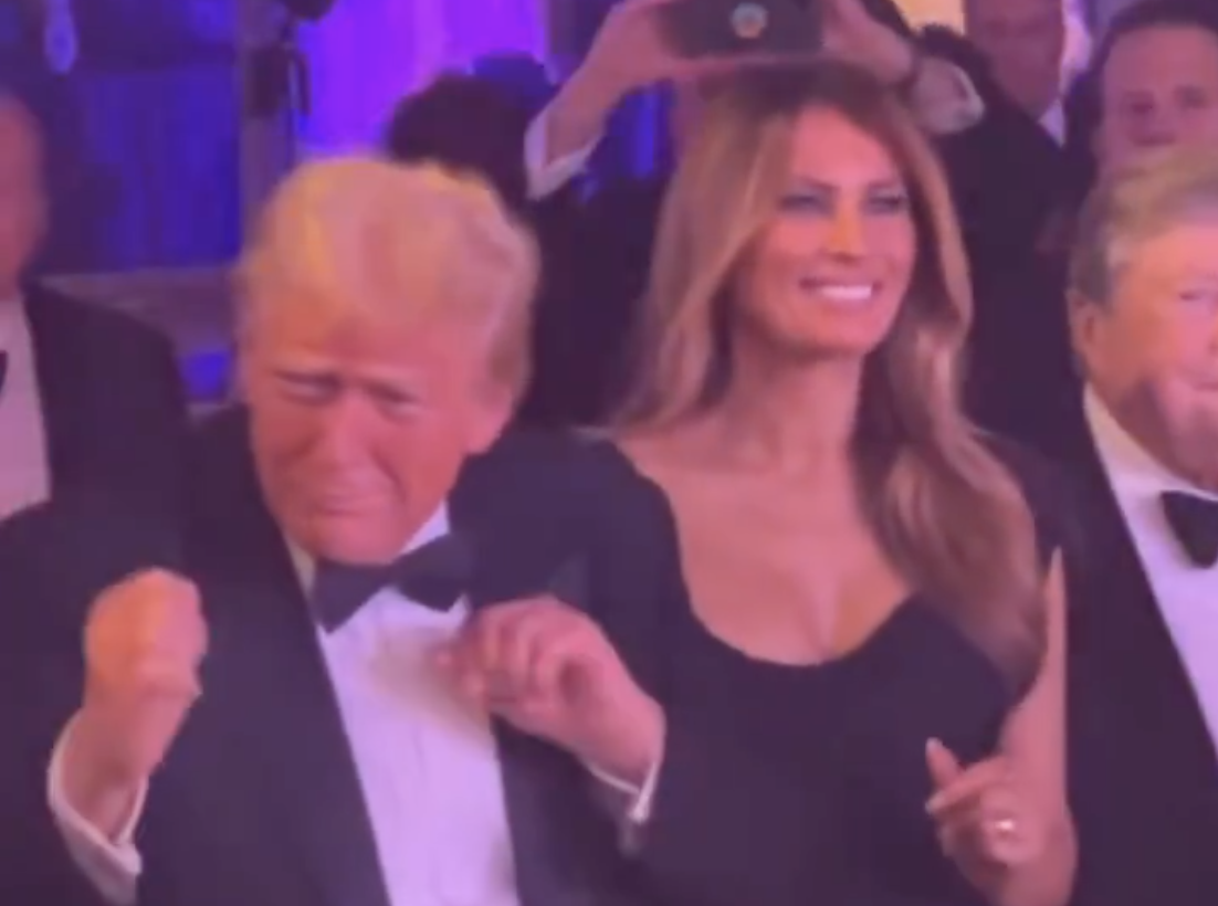 WATCH: Melania Stuns In Gorgeous NYE Outfit While Doing "YMCA" Dance Alongside Her Husband And ...