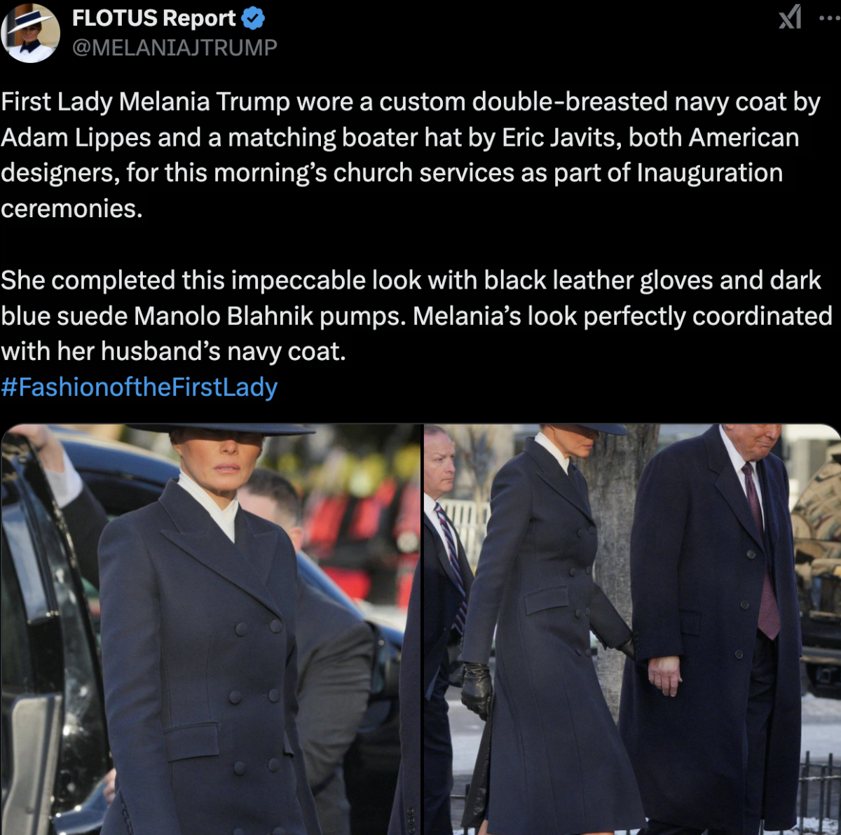 "She Looks Incredible": Melania Praised For Stunning American Designer ...