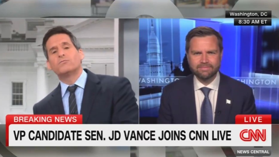 WATCH: CNN Keeps Haraunging JD Vance After His Microphone Suspiciously ...