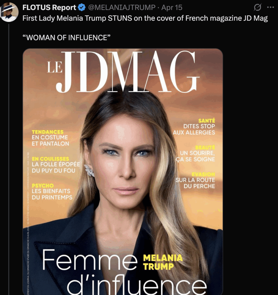 Melania Trump Makes Stunning Appearance On Cover Of French Magazine ...