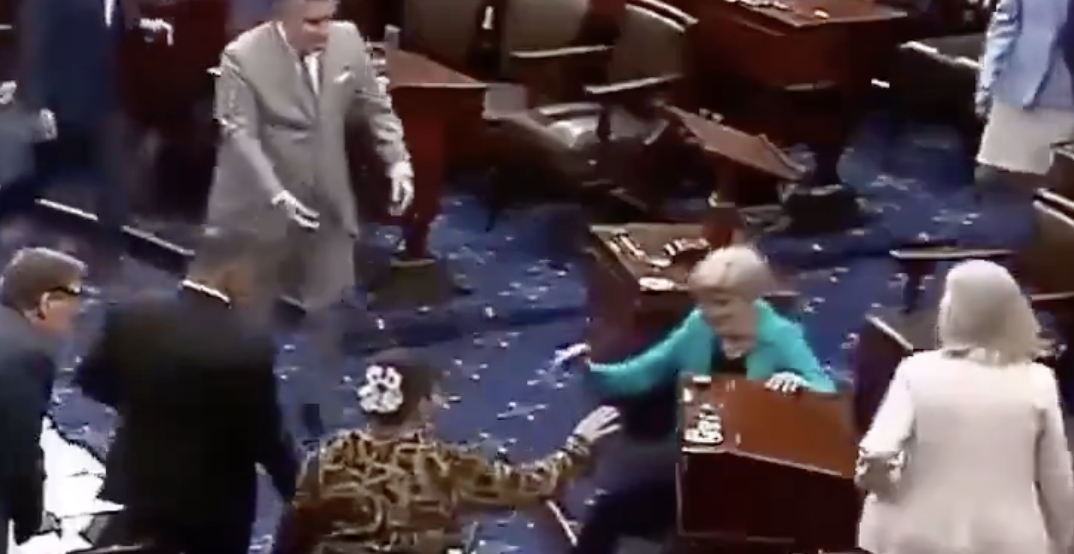 WATCH: Wild Video Shows Elderly Sen. Elizabeth Warren Toppling Over Out ...